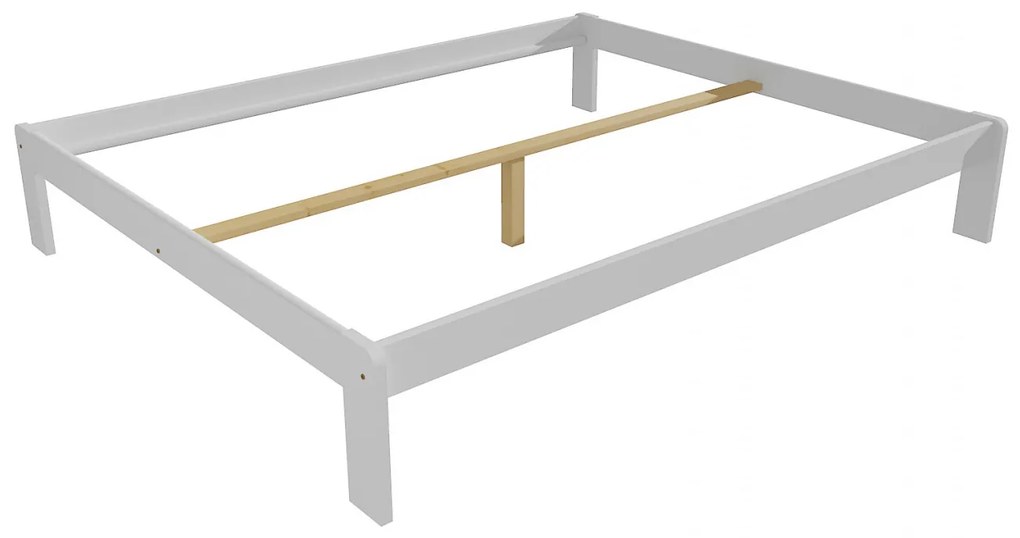 Manželská postel VMK004A masiv borovice (Barva dřeva: barva bílá, Rozměr: 200 x 200 cm)