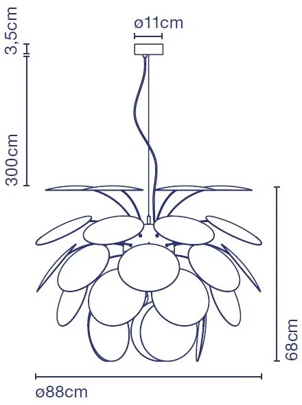 Marset A620-002 Discocó 88, španělské závěsné svítidlo, 3x14W LED E27, bílá, průměr 88cm