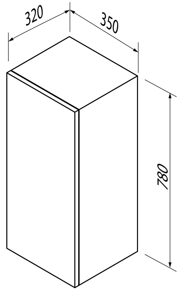 Sapho ESPACE skříňka 35x78x32cm, 1x dvířka, levá/pravá, borovice rustik - ESC630-1616