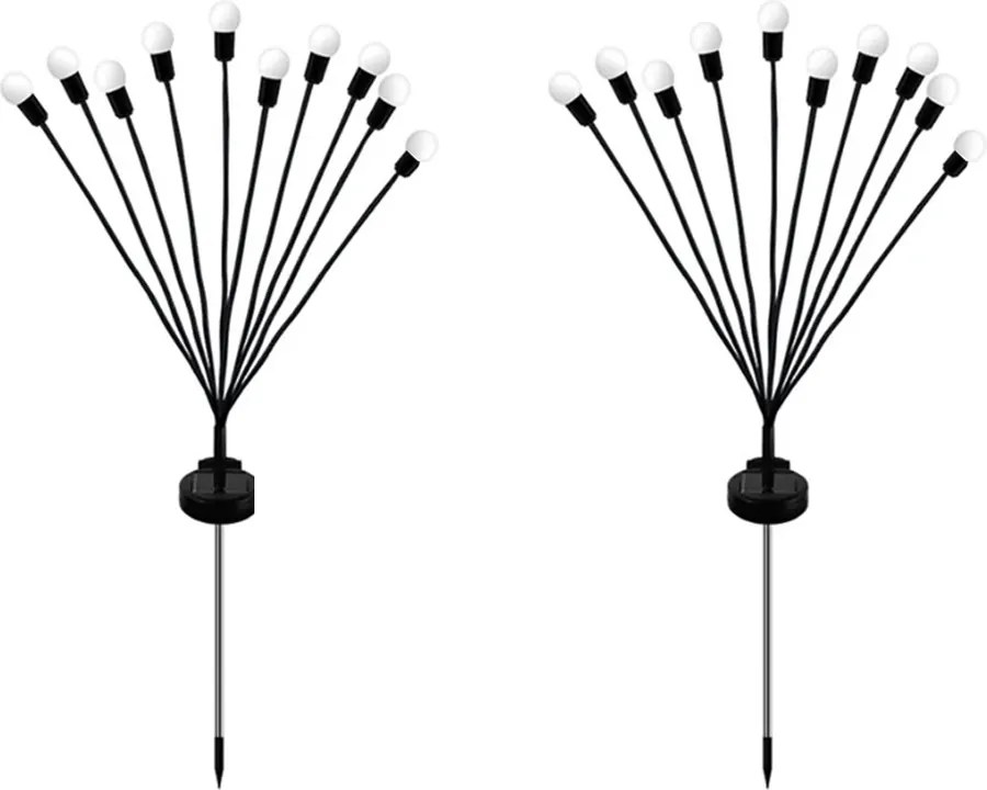 Verk Group Solární zahradní svítidla kuličky 2 kusy po 10 led svítidlech délka 70 cm