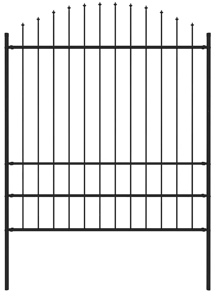Zahradní plot Woerden s kopím nahoře ocelový 170 x 200 cm černý 144945