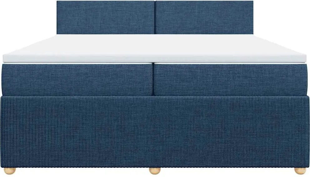 Box spring postel s matrací modrá 200x200 cm textil 3287562