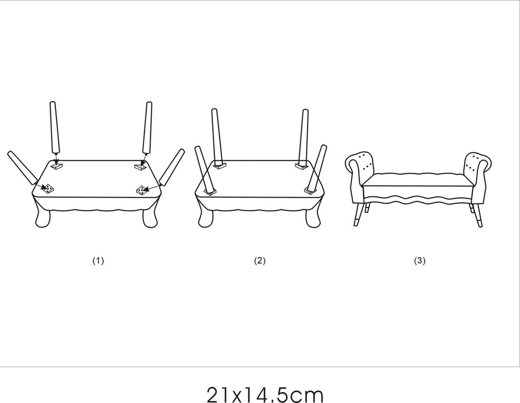Sametová lavice Mauro Ferretti Faria 120x40x60 béžová/zlatá