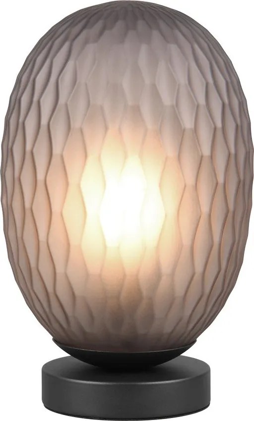 Matně černá stolní lampa se skleněným stínidlem (výška 28,5 cm) Facette – Trio