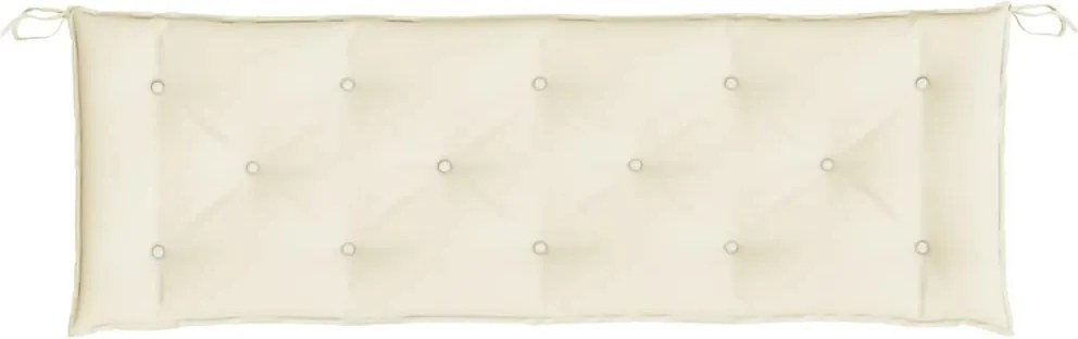 Poduška na zahradní lavici krémově bílá 150x50x7cm látka oxford 314958