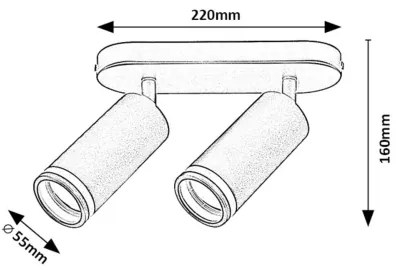 Rabalux 73034 - Bodové svítidlo SENOBIA 2xGU10/35W/230V
