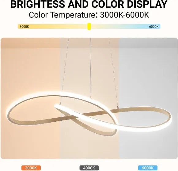 Brilagi - LED Stmívat. lustr na lanku INFINITY LED/80W/230V 80x80 cm béžová + DO