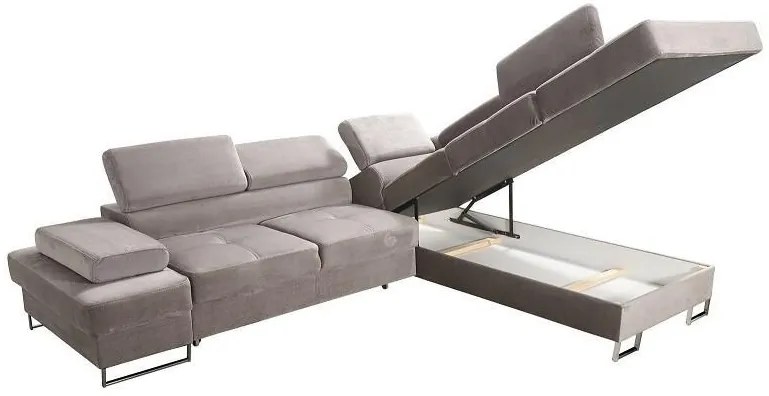 MEBLE GORECKI SANDET rozkládací sedací souprava s úložným prostorem černá 276 x 74 - 95 x 225 cm