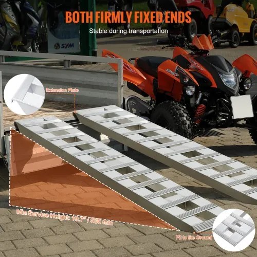 Hliníkové rampy 182,9 × 38,1 cm Kapacita nakládacích ramp 2721,6 kg 2ks