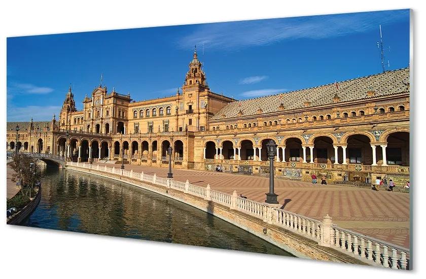 Obraz na skle Spain Old Market City 125x50 cm