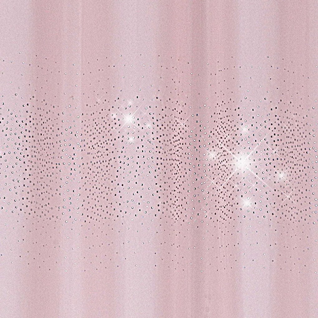 Dekorační závěs s řasící páskou DIAMONDS 145x250 cm - světle růžový