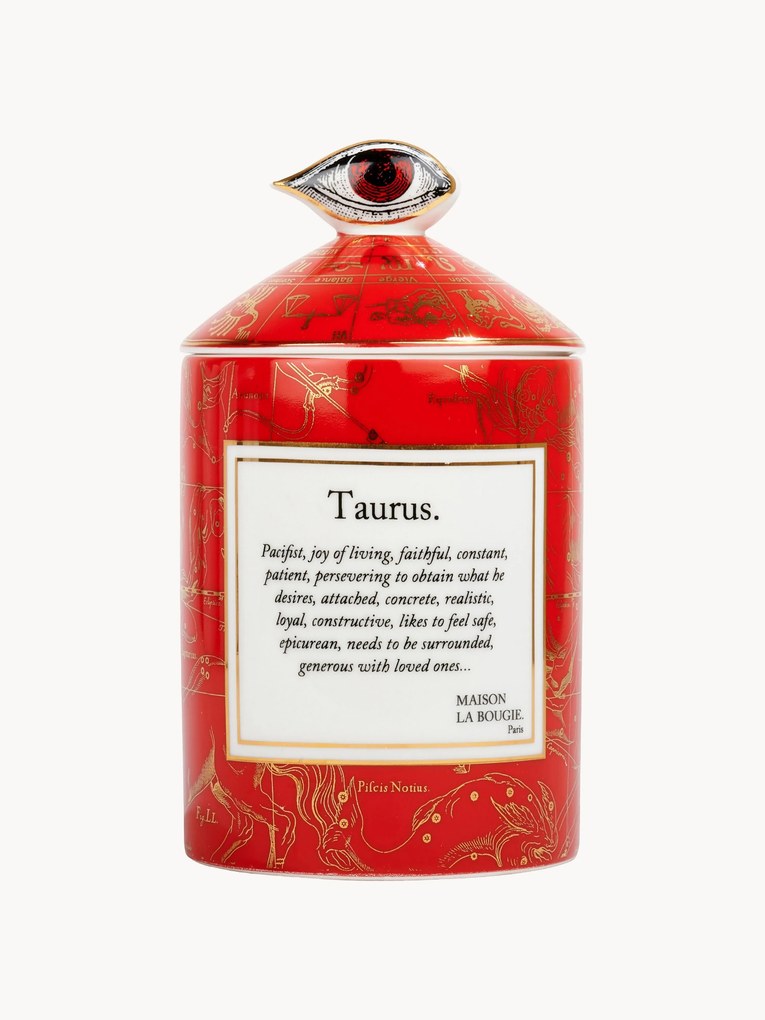 Ručně vyrobená vonná svíčka Taurus (mandarinka, santalové dřevo & pačuli)