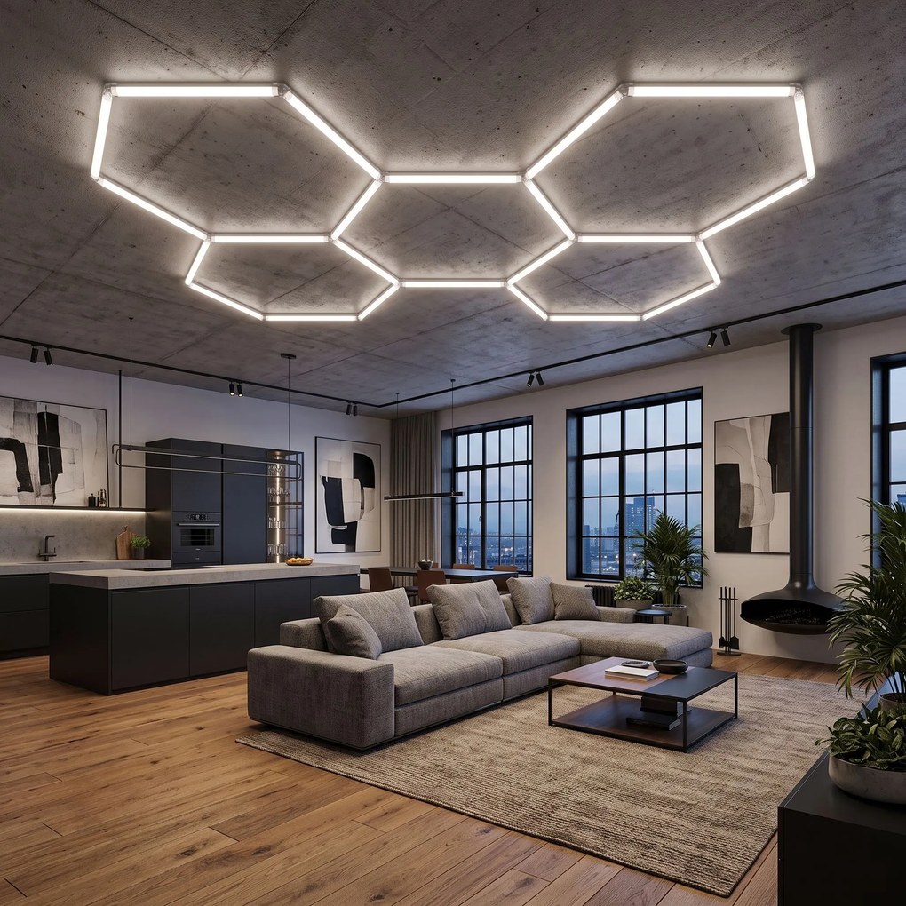 Toolight Toolight, LED stropní svítidlo HEXAGON 5 modulů, JNH051-H, bílá, OSW-56243