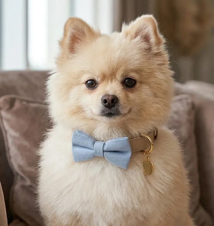 Pet Amour Motýlek na obojek pro psy světle modrý Velikost: M