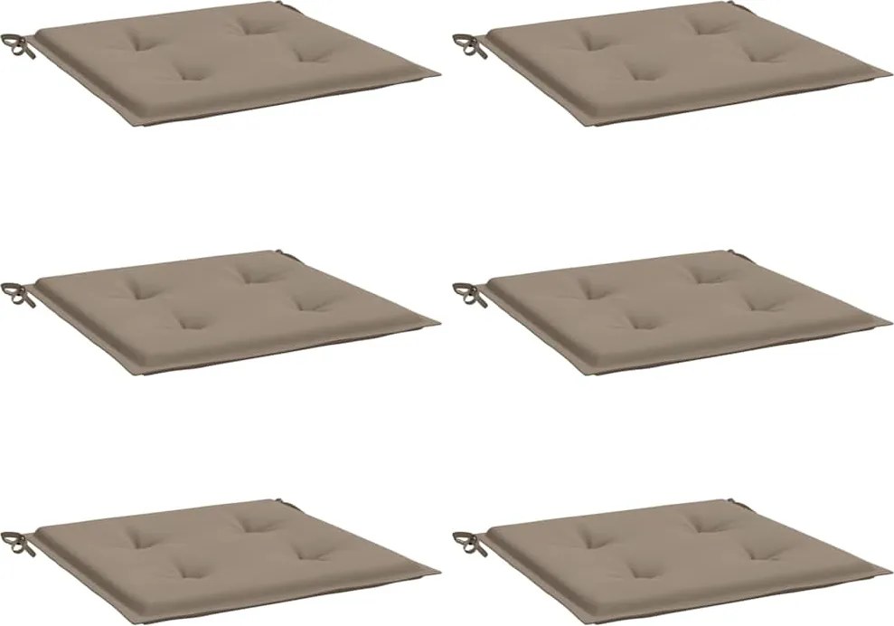 Podušky na zahradní židli 6 ks taupe 50x50x3 cm látka oxford 314055