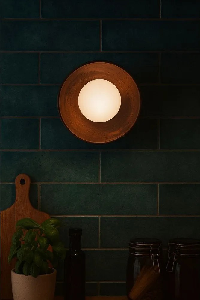 Hnědé nástěnné svítidlo ø 24 cm Elsa – Opviq lights