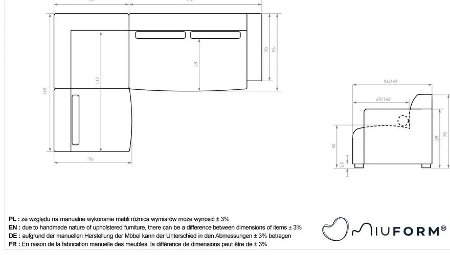 Béžová rohová pohovka (levý roh) Flex Felix – Miuform