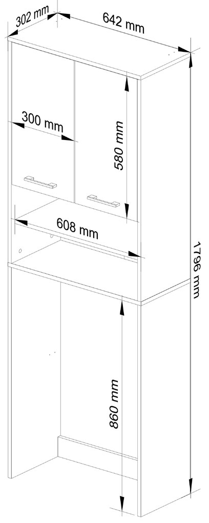 Skříňka na pračku Farid TYP5 (bílá). 1069040