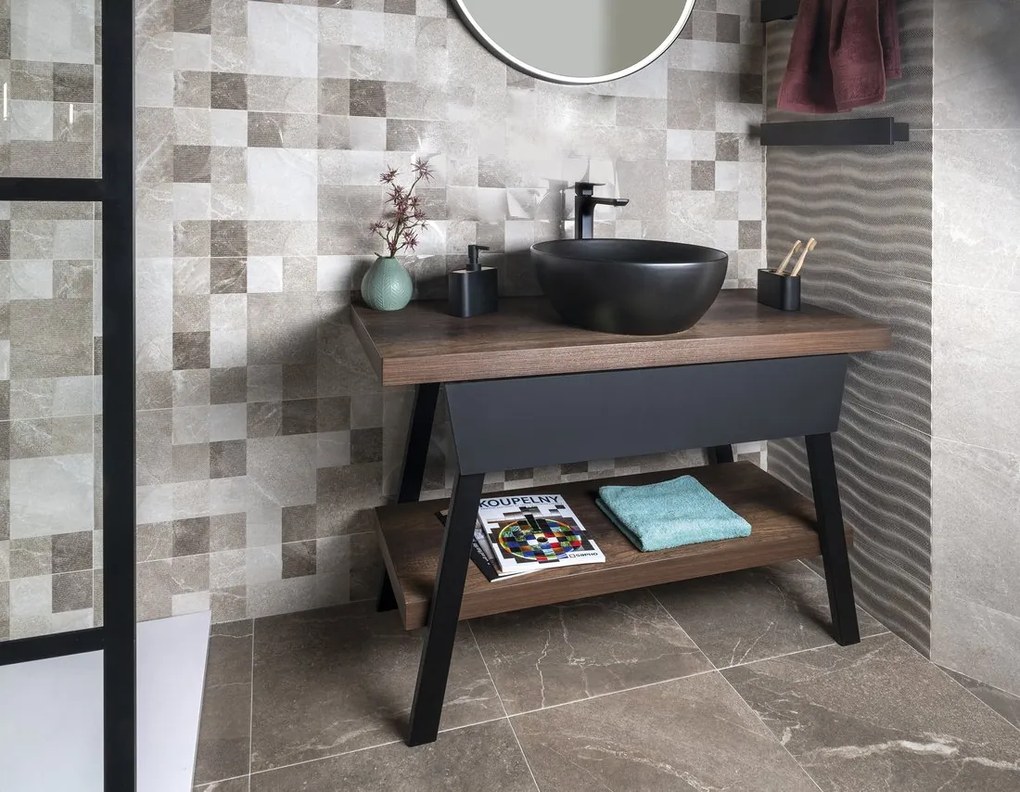 GSI, PURA keramické umyvadlo na desku, průměr 42 cm, černá matná, 885126