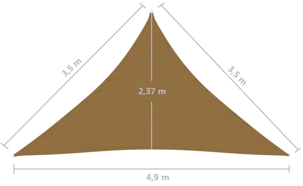 Stínící plachta 160 g/m² taupe 3,5 x 3,5 x 4,9 m HDPE - Default Title