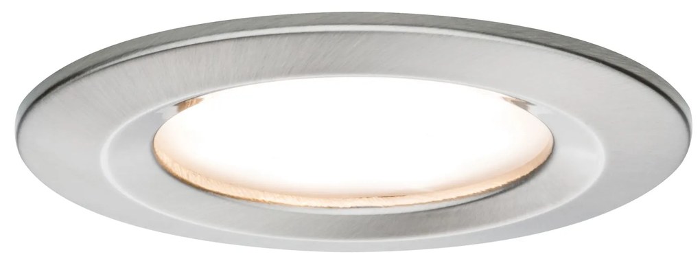 Paulmann 93873 Premium LED Slim Coin Satin, zápustná bodovka 3x6,8W LED 2700K stmívatelná, kartáčovaný kov, prům. 7,8cm, IP44