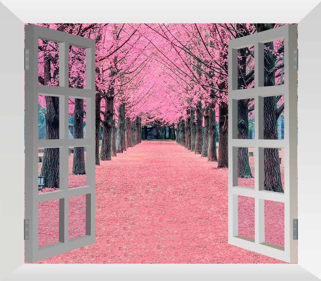 3D obraz růžová alej Velikost (šířka x výška): 100x80 cm