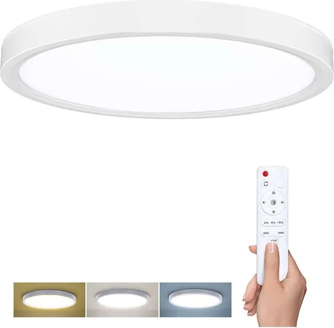 LED stropní světlo s dálkovým ovládáním Estela nastavitelné - průměr 50 cm, bílá