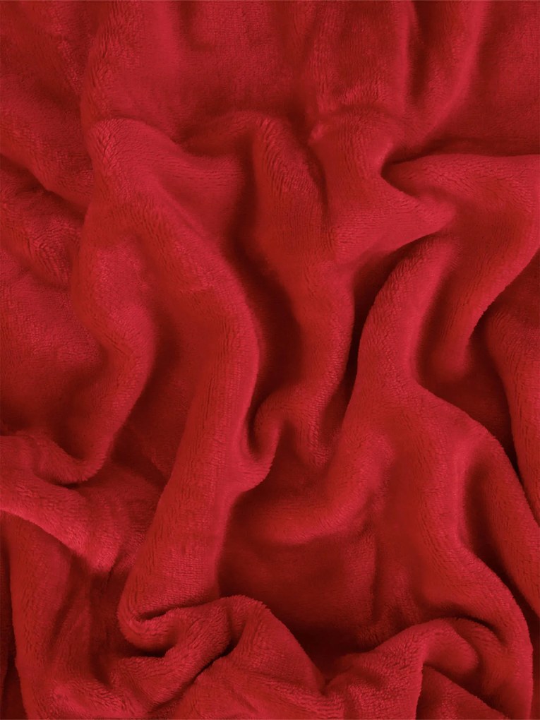 MK Lůžkoviny Mikroplyšové povlečení Exclusive - Laura tmavě červená 140 × 200 cm, 70 x 90 cm