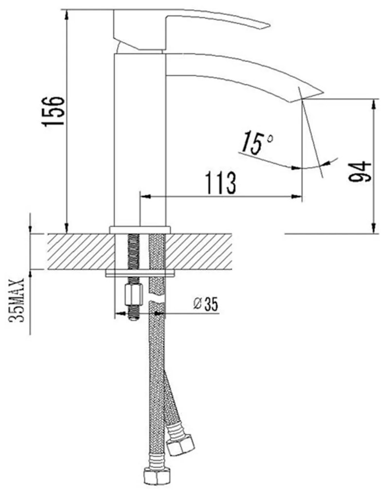 SAPHO GINKO 25 stojánková umyvadlová baterie bez výpusti, chrom, 1101-06