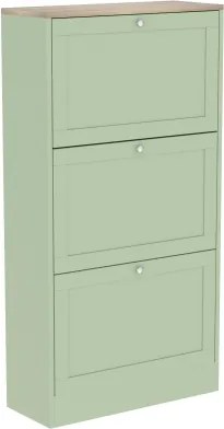 HOMCOM botník v moderním stylu, 3 sklápěcí přihrádky, 18 párů bot, 60 x 23,5 x 115 cm, zelená