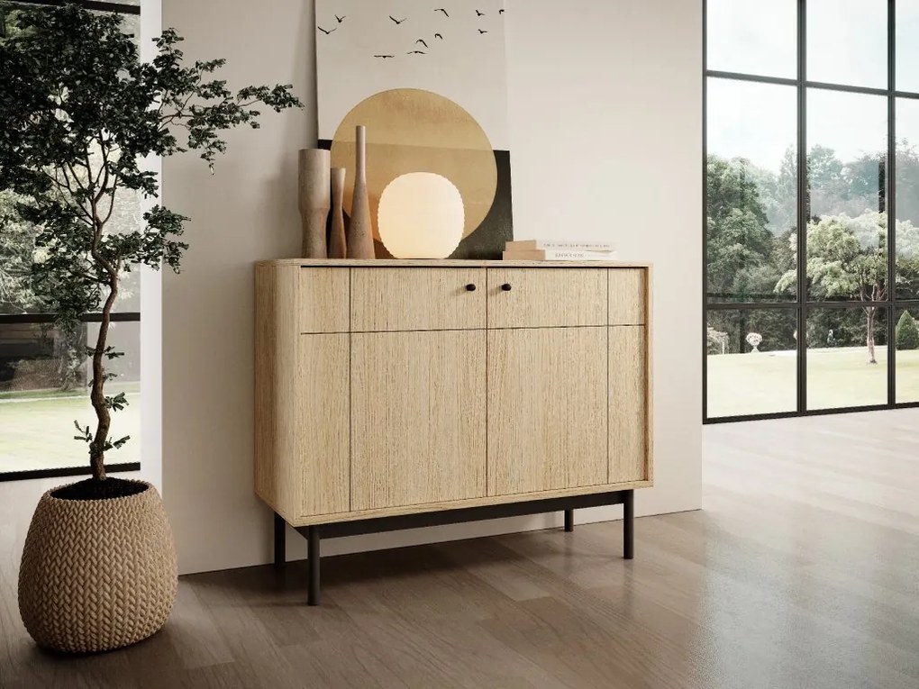 Piaski Komoda Japandi K104 Barva: Dub Linea