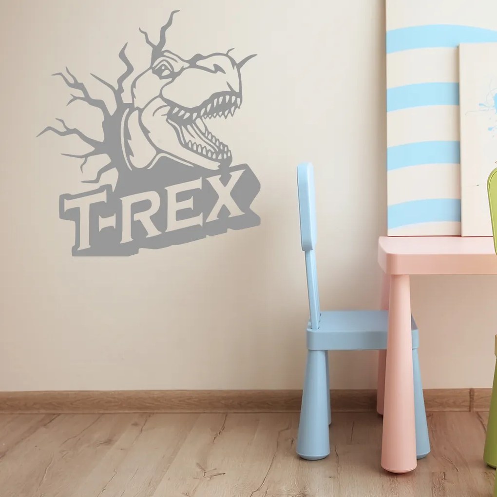 Živá Zeď Samolepka na zeď Dinosaurus T-REX Barva: černá