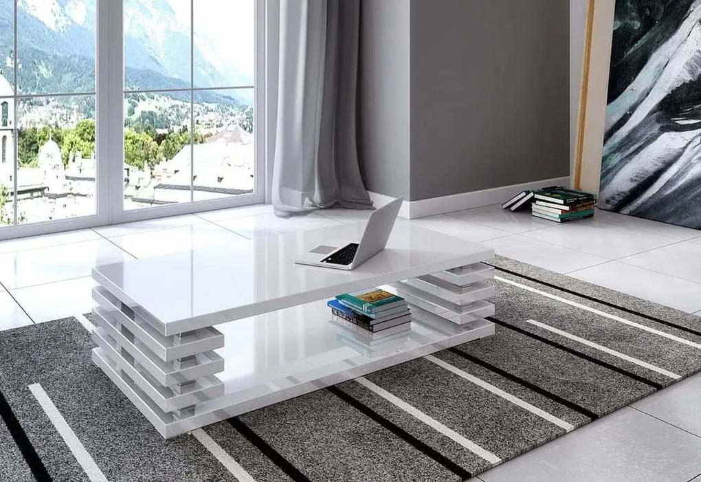 Konferenční stolek PORTO, 120x31x60, bílý