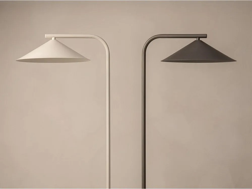Krémová kovová stojací lampa (výška 160 cm) Nocte – Micadoni