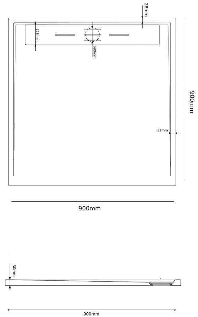 Erga Almac, SMC sprchová vanička 90 x 90 x 3 cm, černá matná, ERG-GMA-AL-9090BK