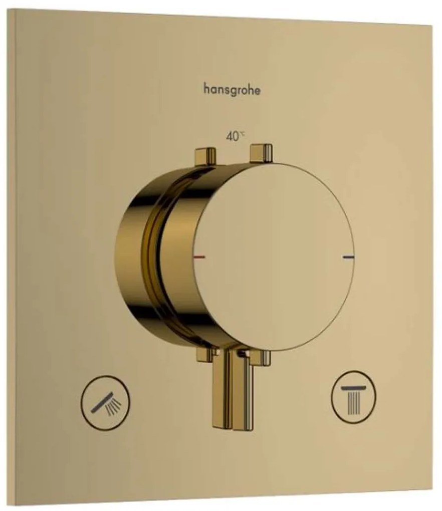 Hansgrohe Ecostat Comfort E - Termostatická baterie pod omítku, pro 2 spotřebiče, leštěný vzhled zlata 33711990