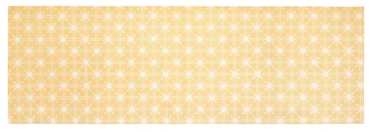 SCANquilt prostírání MURI kontury kytiček žlutobílá běhoun delší strana 100-170 cm