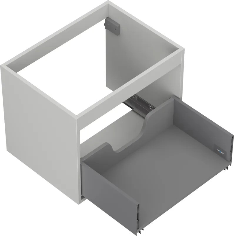 Mexen Box-A, závěsná skříňka 60 cm, 1 zásuvka, šedá matná, 91AX0-0600-470-1-62