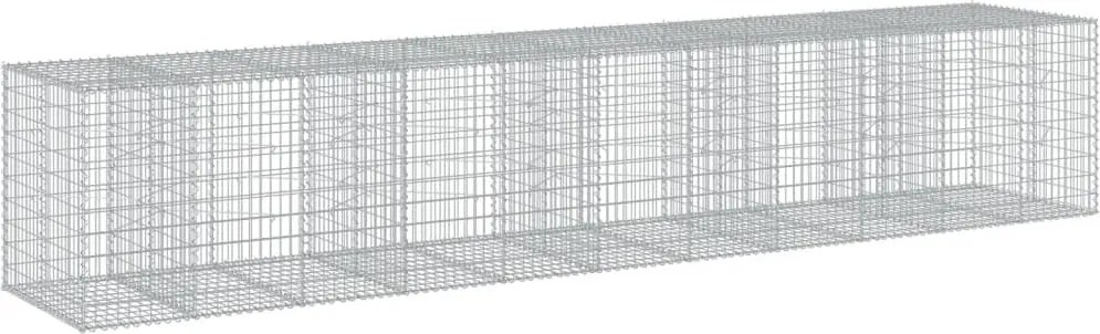 Gabionový koš s víkem 550 x 100 x 100 cm pozinkované železo 3295199