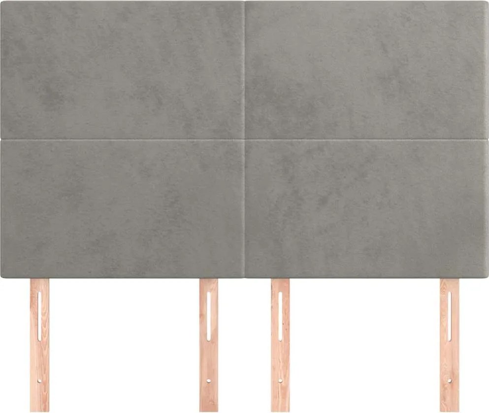 Čelo postele světle šedé 144x5x118/128 cm sametové 3116100