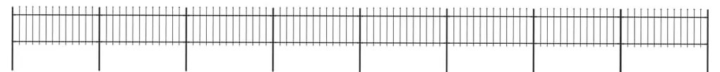 vidaXL Marketos Zahradní plot s kopím nahoře ocelový 1426 x 80 cm černý