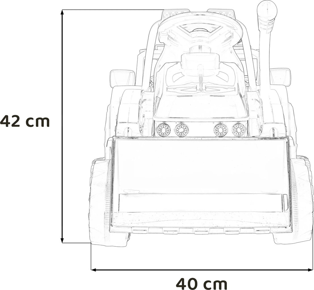 Ramiz Traktor buldozer G320 pro nejmenší děti modrý + pohyblivá lžíce + melodie + klakson + LED světla