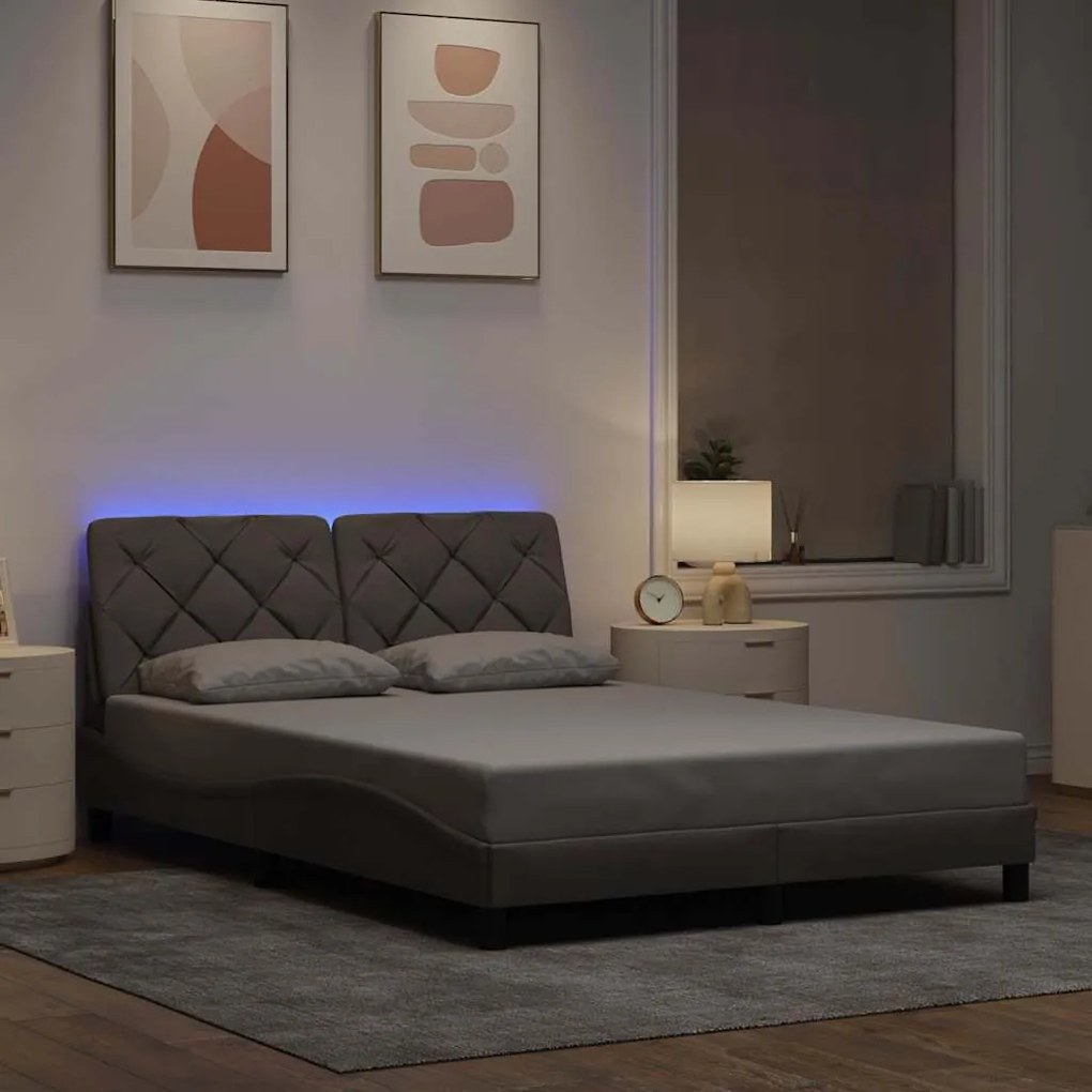 Rám postele s LED bez matrace Taupe 120x200 cm Látka 3310661