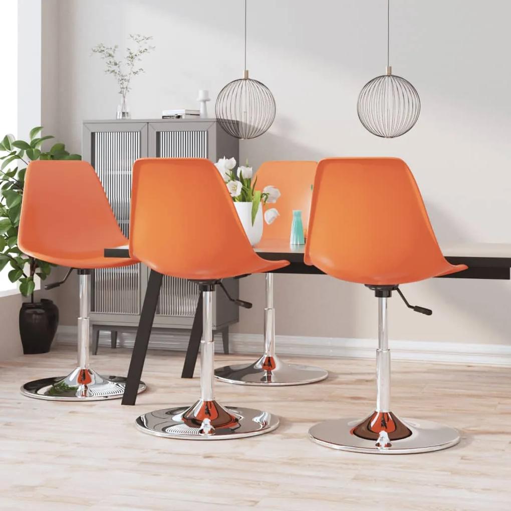 338282 vidaXL Otočné jídelní židle 4 ks oranžové PP