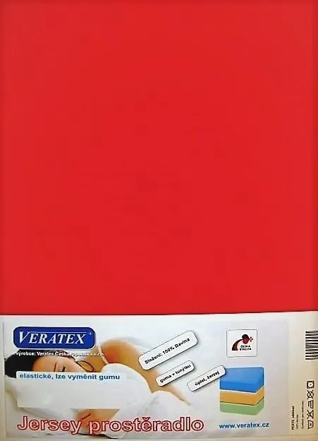 Veratex Jersey prostěradlo postýlka 70x140 cm (č.18-červená)  Jersey