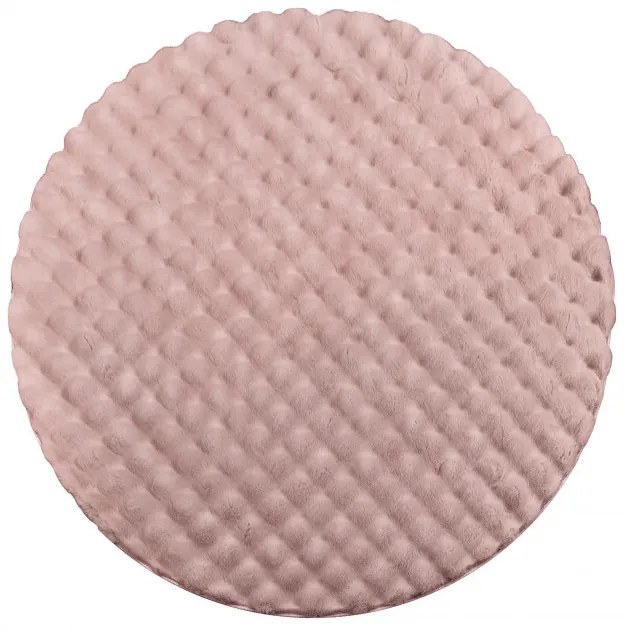 Koberec BUBBLE pudrově růžový 45 strukturální 3D, kruh