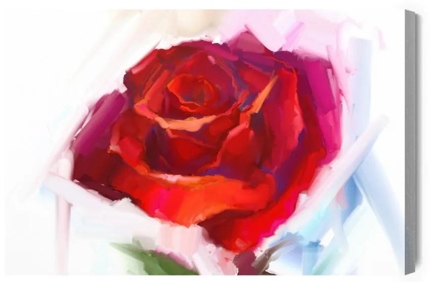 Obraz Růže Jako Malovaná Nedostatek Nedostatek Přírodní plátno 90x60