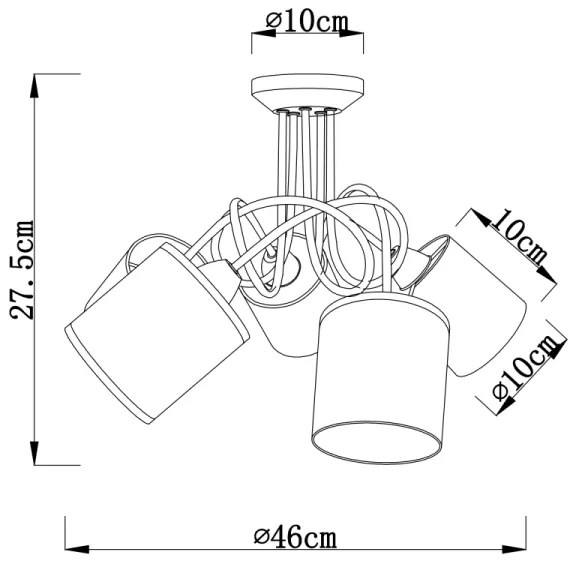 Globo 15185-5D - Přisazený lustr PACO 5xE14/25W/230V
