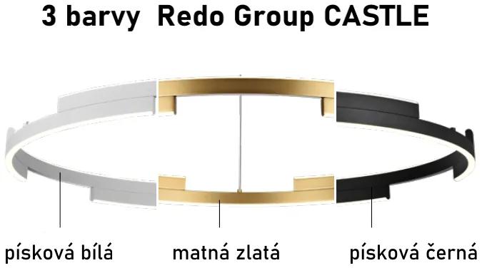 Černé závěsné světlo na lanku Redo 01-3173 CASTLE/  průměr 60 cm/ LED 36W