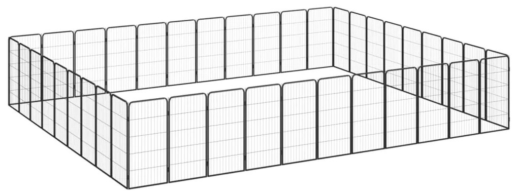 vidaXL 40panelová ohrádka pro psy černá 50 x 100 cm práškovaná ocel